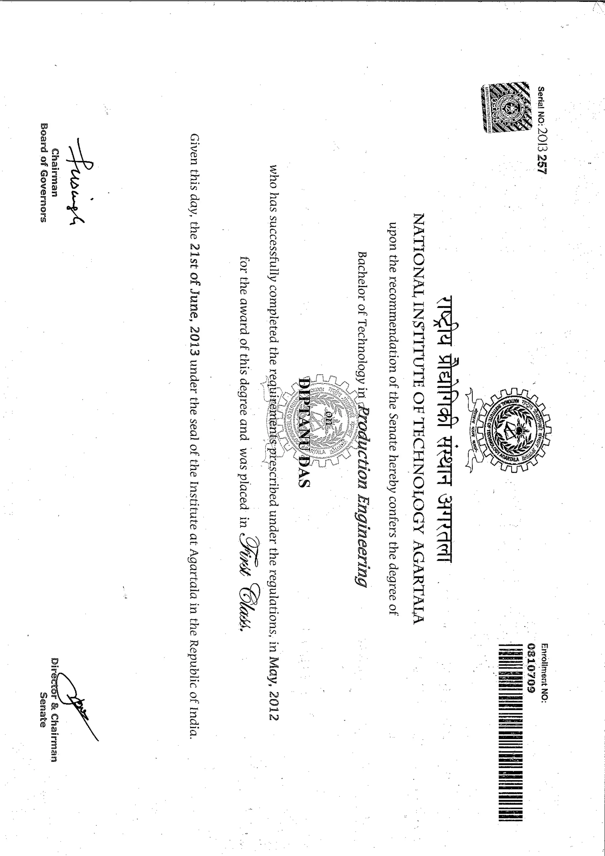 B.Tech Degree Certificate | PDF