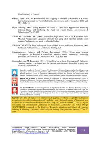 Slum Upgrading Without Displacement at Danukusuman Sub-District Surakarta City | PDF