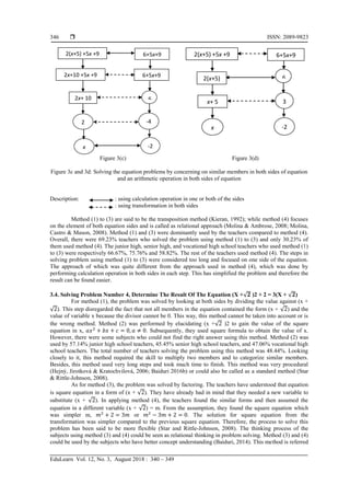 Some Methods Used by Mathematics Teachers in Solving Equations | PDF