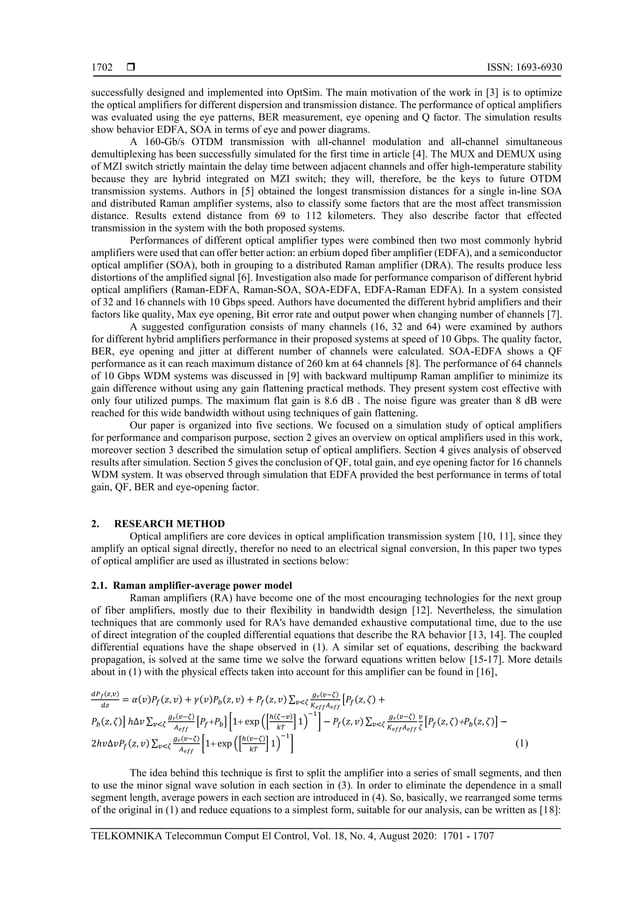 Comparative performance of optical amplifiers: Raman and EDFA | PDF | Telecommunications ...