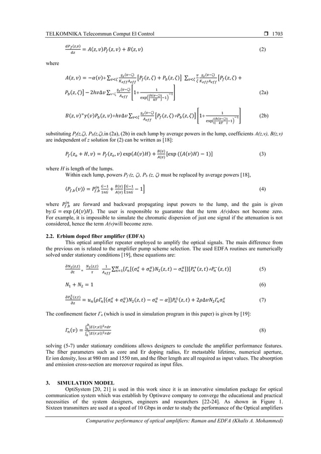 Comparative performance of optical amplifiers: Raman and EDFA | PDF | Telecommunications ...
