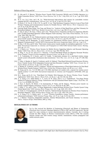 Non-radiative wireless energy transfer with single layer dual-band ...