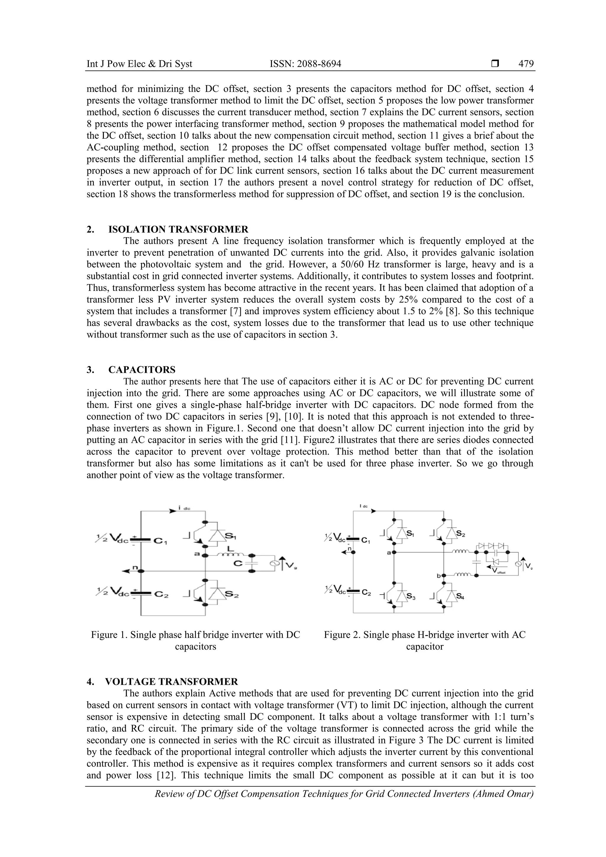 Review of DC Offset Compensation Techniques for Grid Connected ...