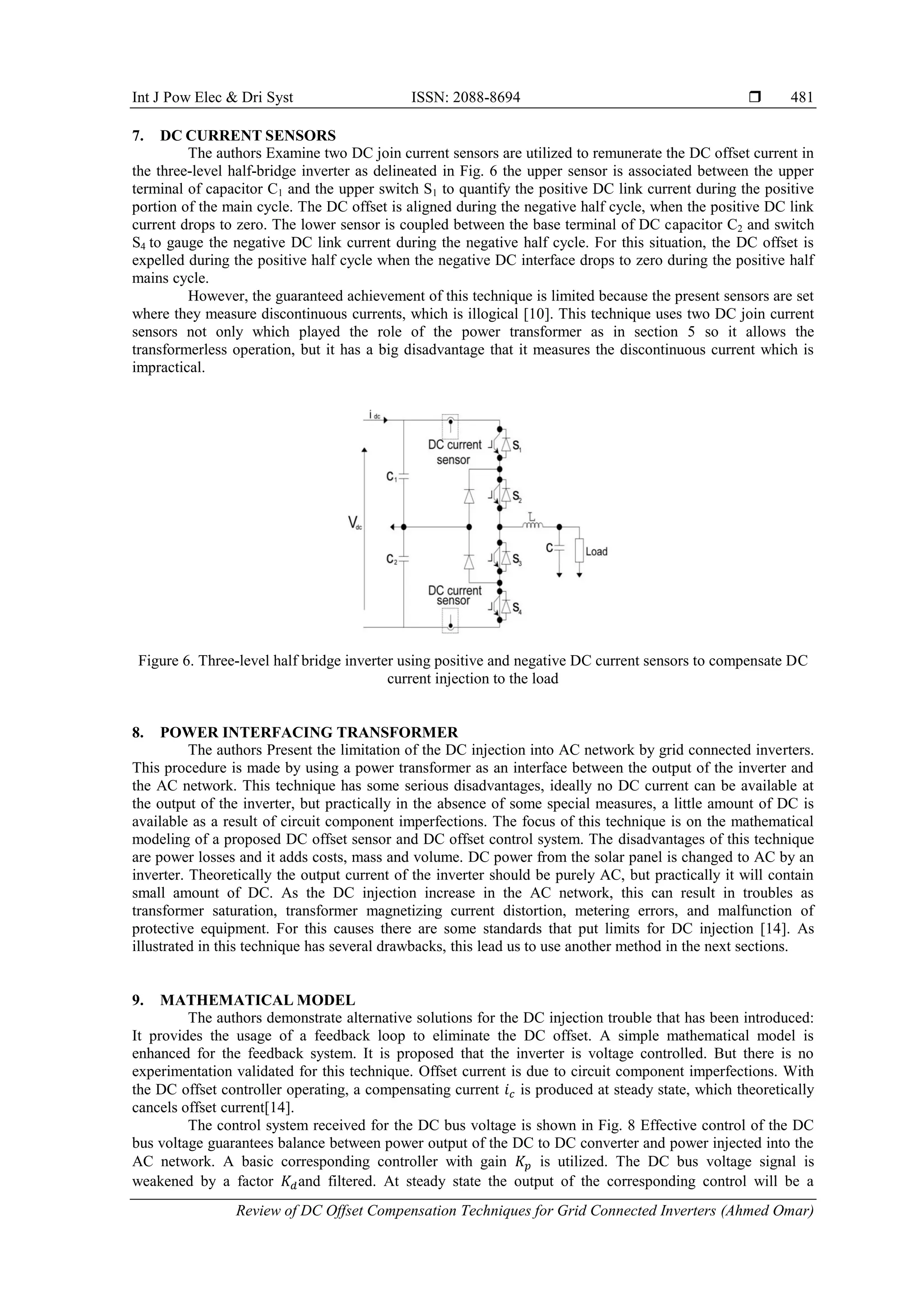 Review of DC Offset Compensation Techniques for Grid Connected ...