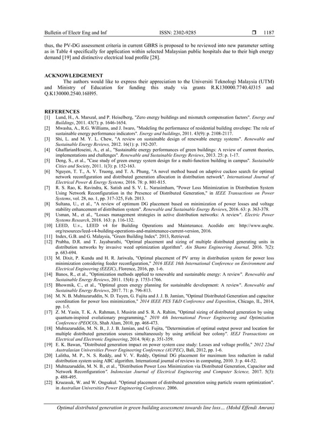 Optimal distributed generation in green building assessment towards ... Optimal distributed generation in green building assessment towards ...