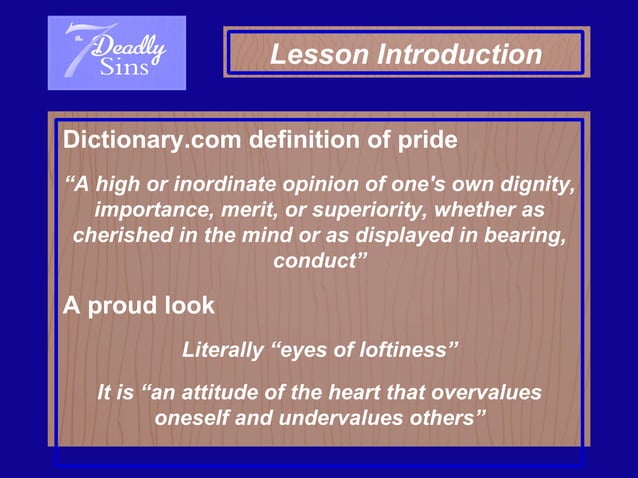 7 Deadly Sins - Pride | PPT