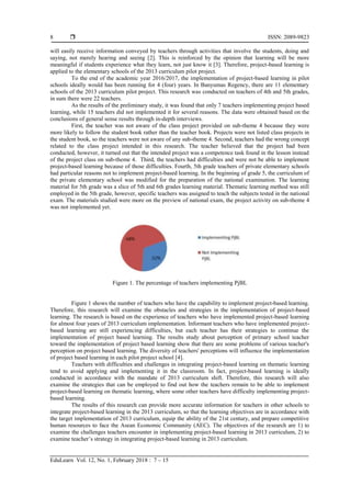 The Obstacles and Strategy of Project Based Learning Implementation in Elementary School | PDF