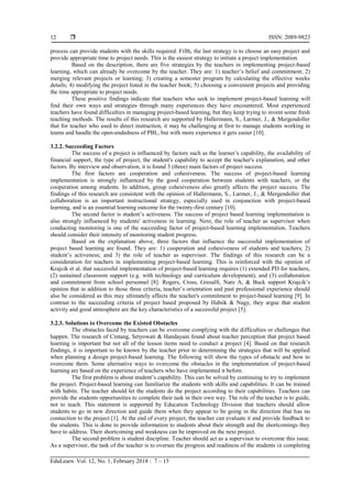 The Obstacles and Strategy of Project Based Learning Implementation in ...