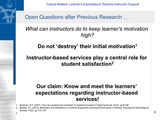 Culture Matters: Learners’ Expectations Towards Instructor-Support | PPT | Free Download