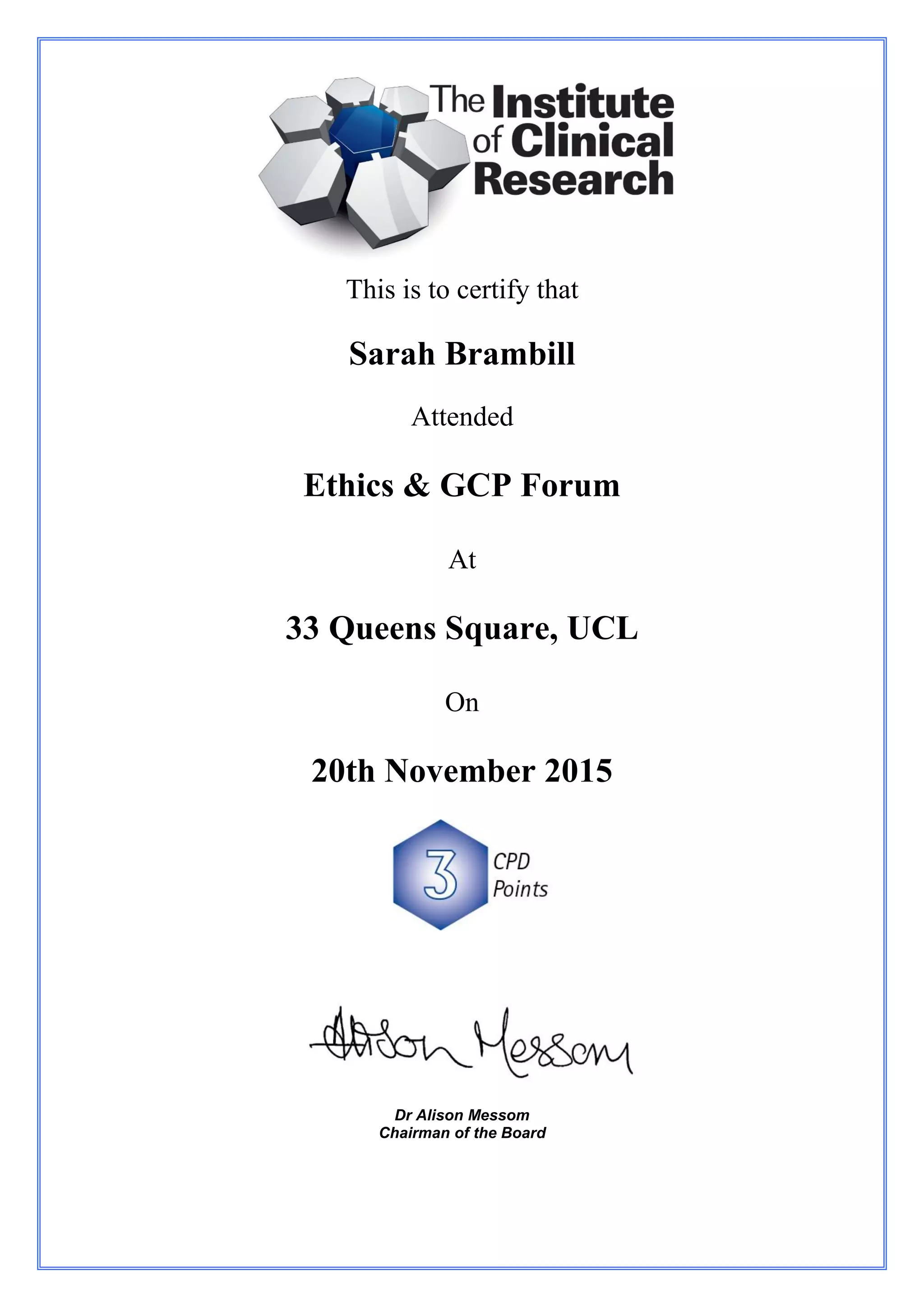 UCL Certificate | PDF