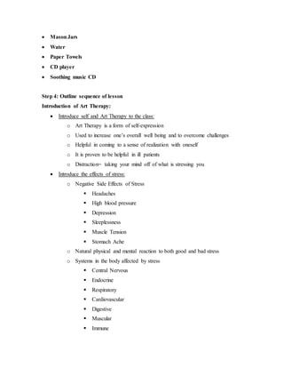 Art Therapy Lesson Plan | DOCX
