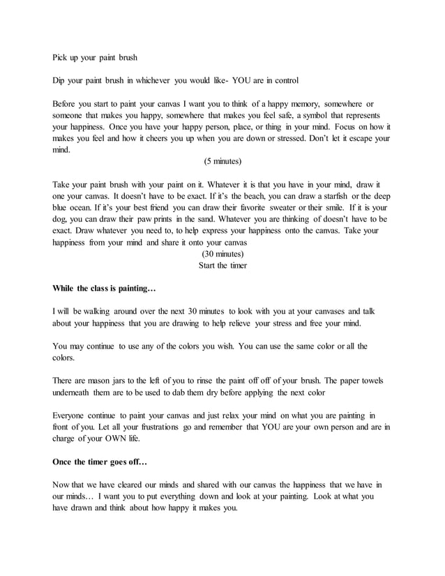 Art Therapy Lesson Plan | DOCX | Painting | Arts and Crafts