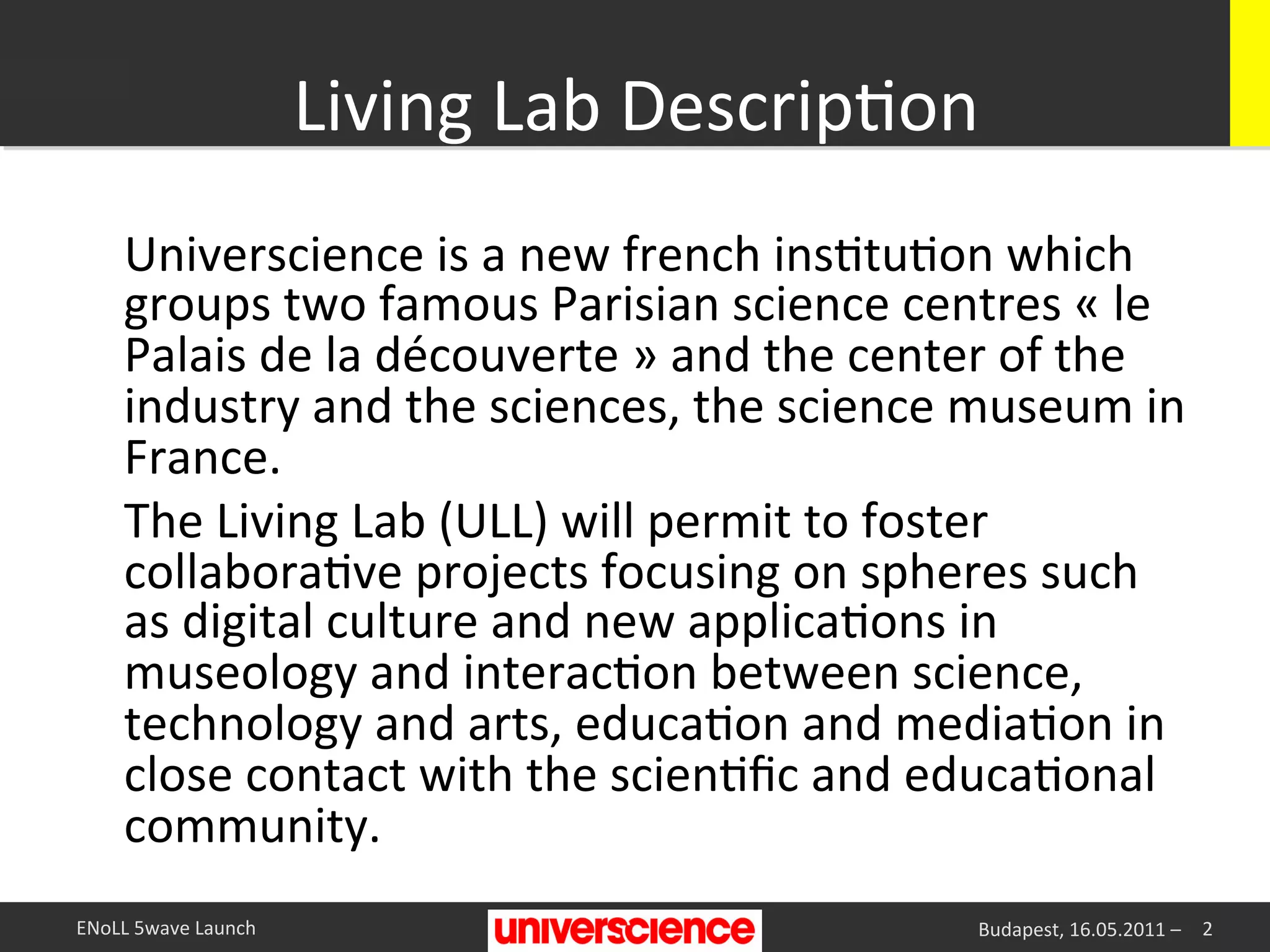 Universcience Presentation | PDF