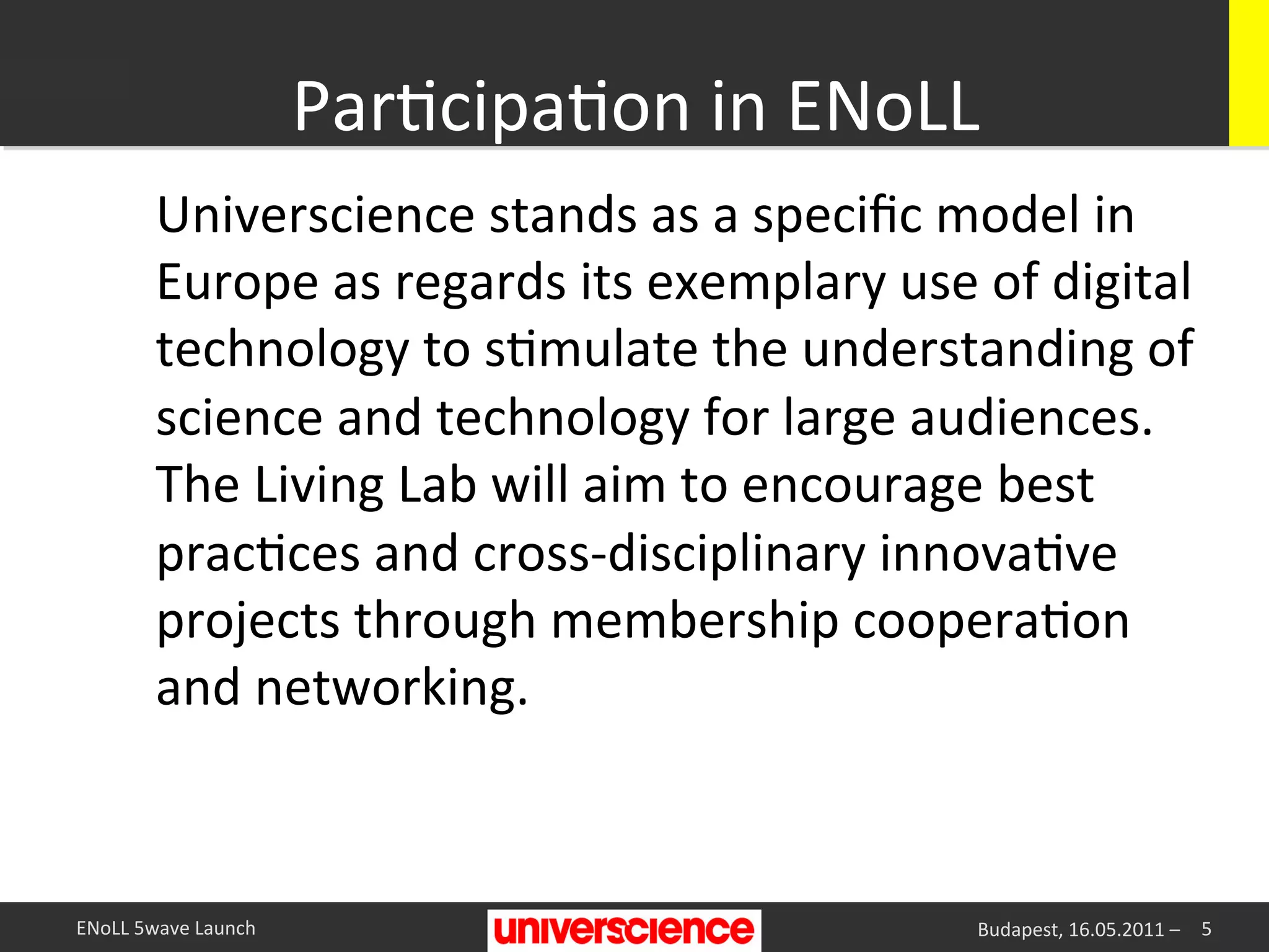 Universcience Presentation | PDF