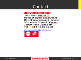 Universcience Presentation | PDF