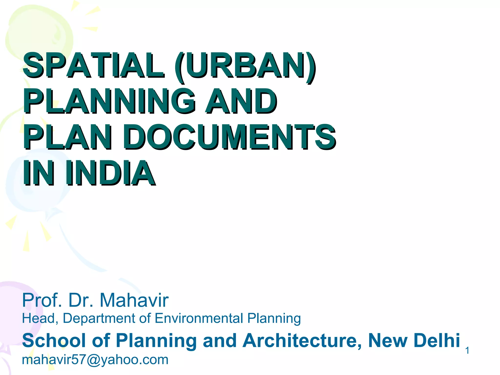 Spatial planning india | PPT