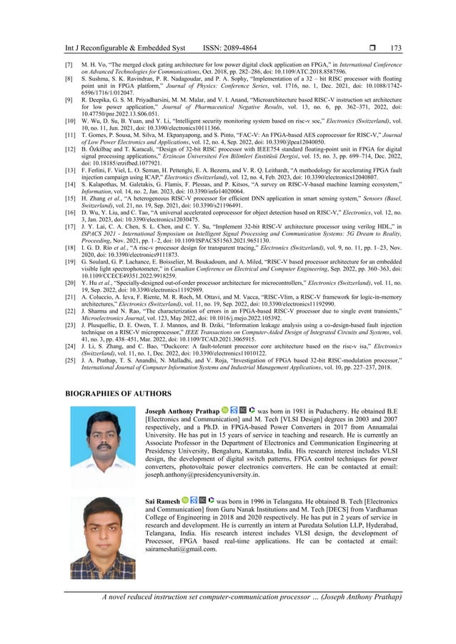 A novel reduced instruction set computer-communication processor design using field programmable ...