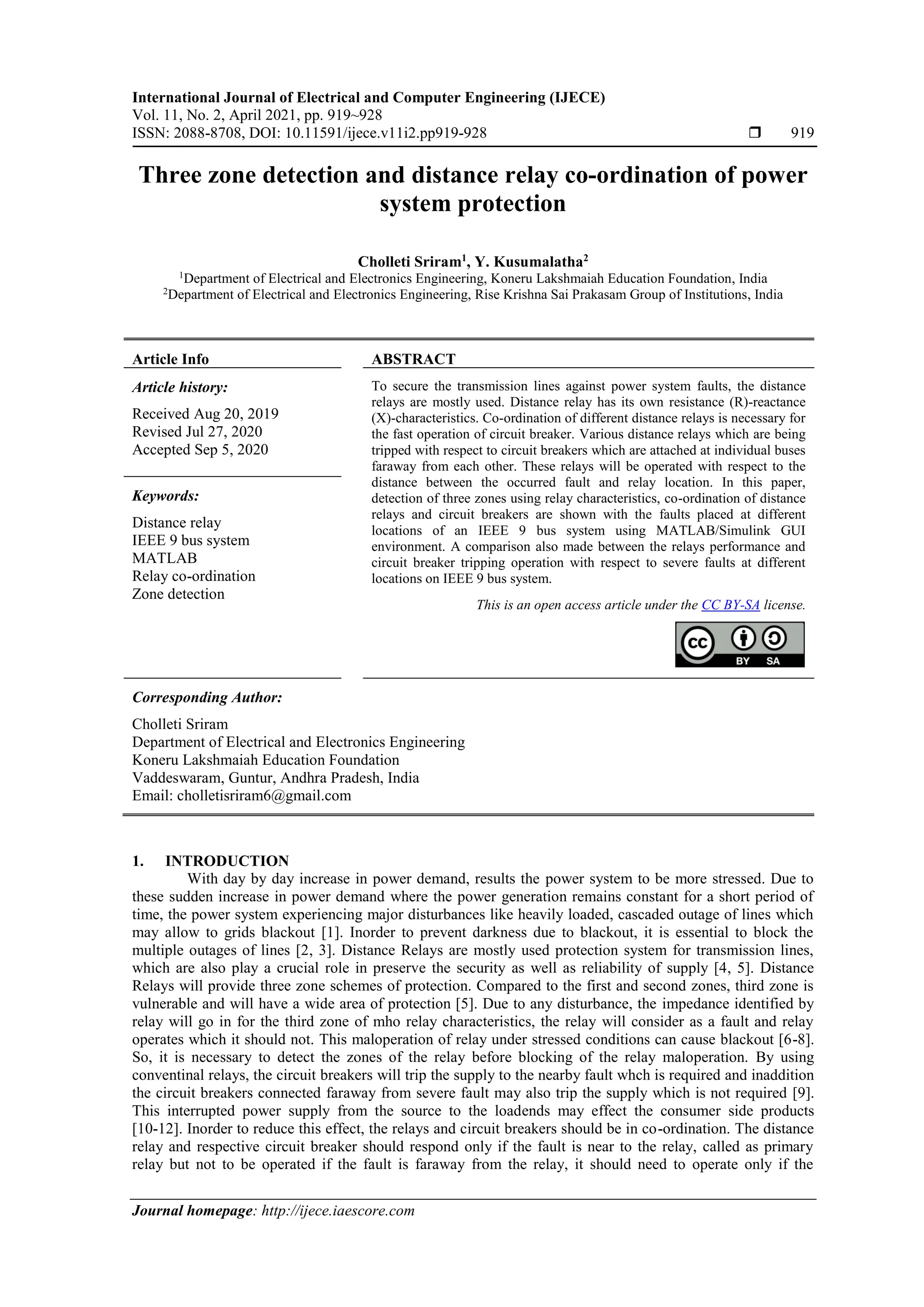 Three zone detection and distance relay co-ordination of power system ...