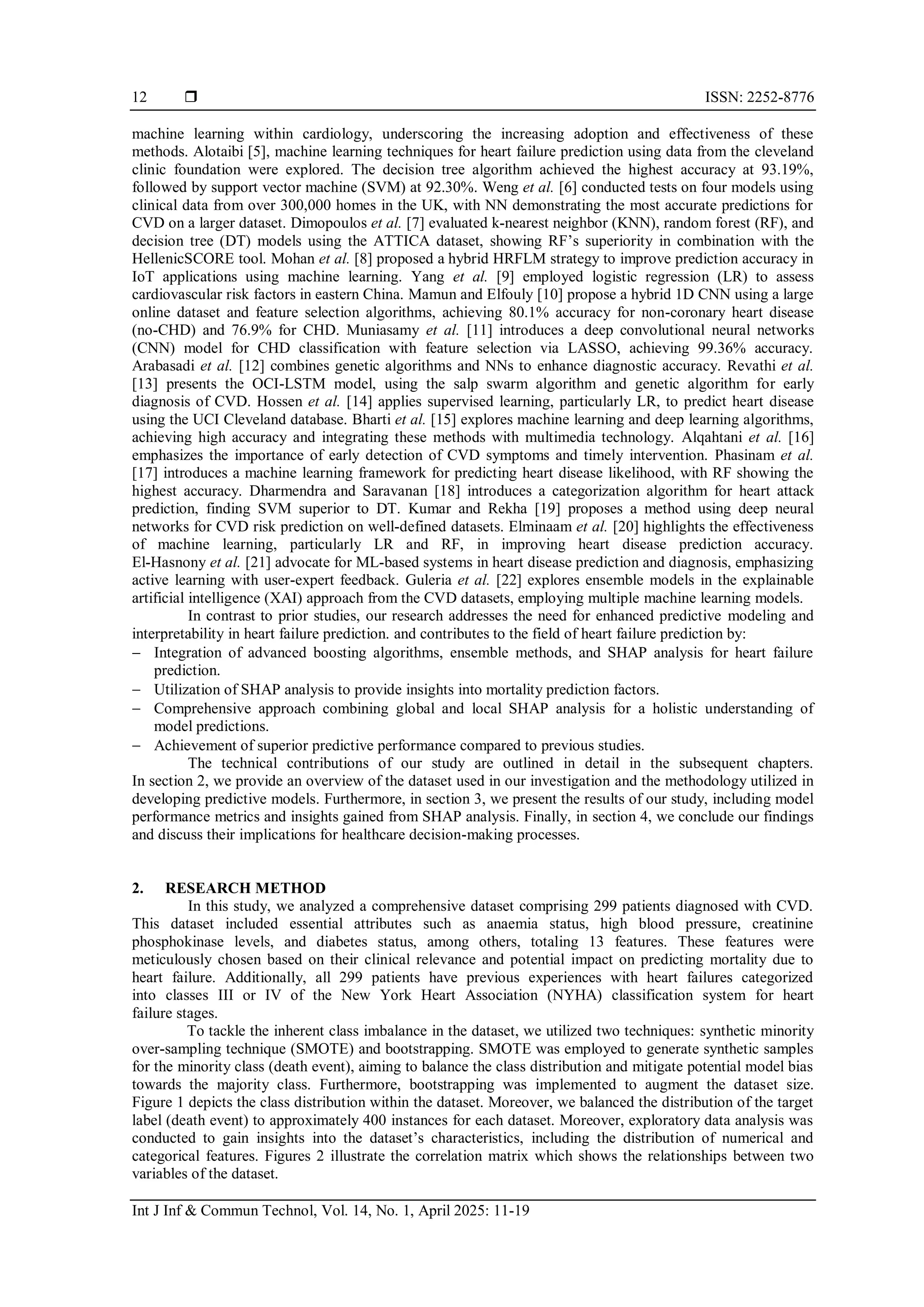 Enhancing predictive modelling and interpretability in heart failure prediction: a SHAP-based ...