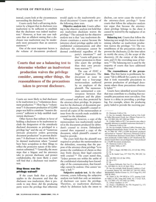 Waiver of Privilege for Documents Inadvertently Disclosed During ...