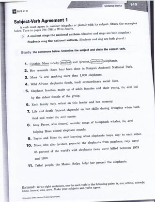 Subject/Verb Agreement Practice | PDF