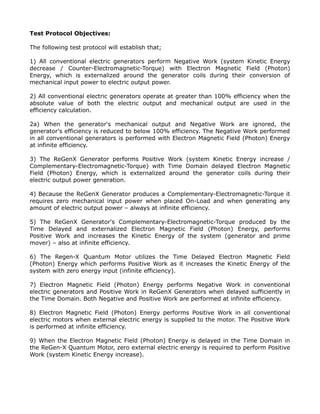ReGenX Generator & ReGen-X Quantum Motor Test Protocol for Hillcrest ...