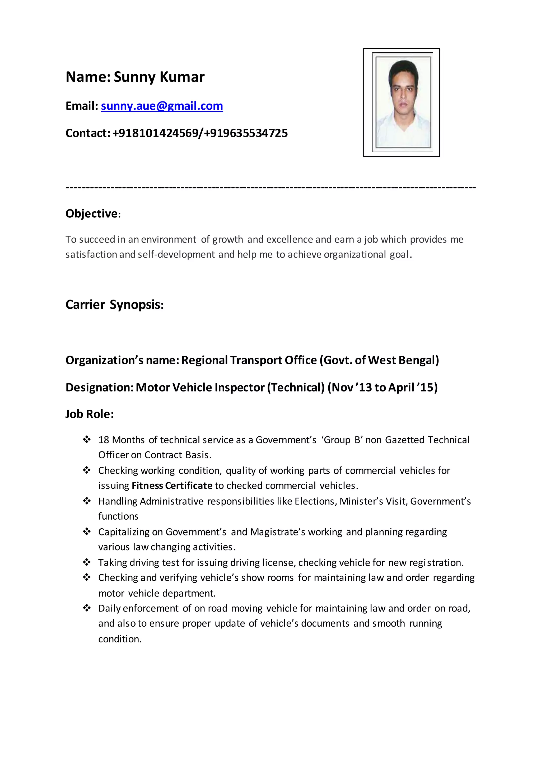 Sunny Kumar | DOCX | Automotive Industry | Industries