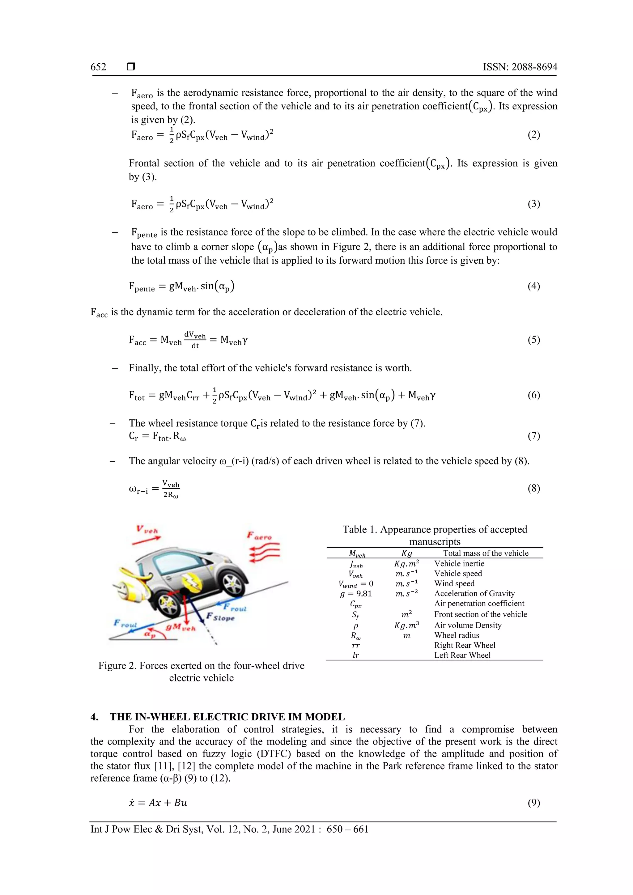 Improved Dtc Strategy Of An Electric Vehicle With Four In Wheels Induction Motor Drive 4wdev