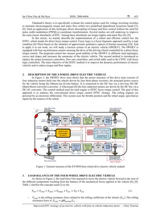 Improved DTC strategy of an electric vehicle with four in-wheels induction motor drive 4WDEV ...