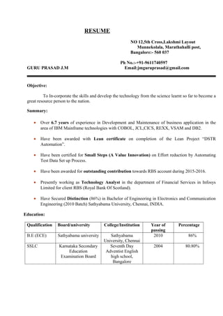 Guru Prasad(Resume)(1) | PDF