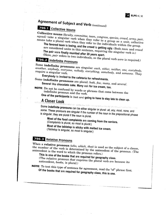Subject/Verb Agreement Notes | PDF