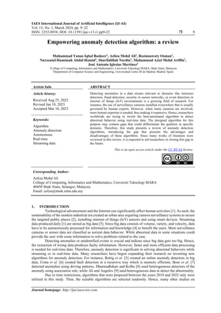 Empowering anomaly detection algorithm: a review | PDF | Internet | Computing