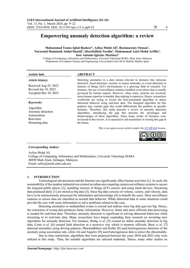 Empowering anomaly detection algorithm: a review | PDF | Internet | Computing