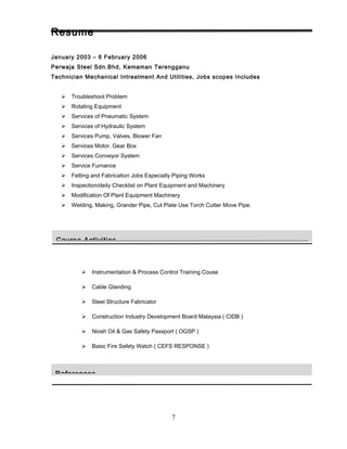 RESUME zulkhairul intrument | DOC