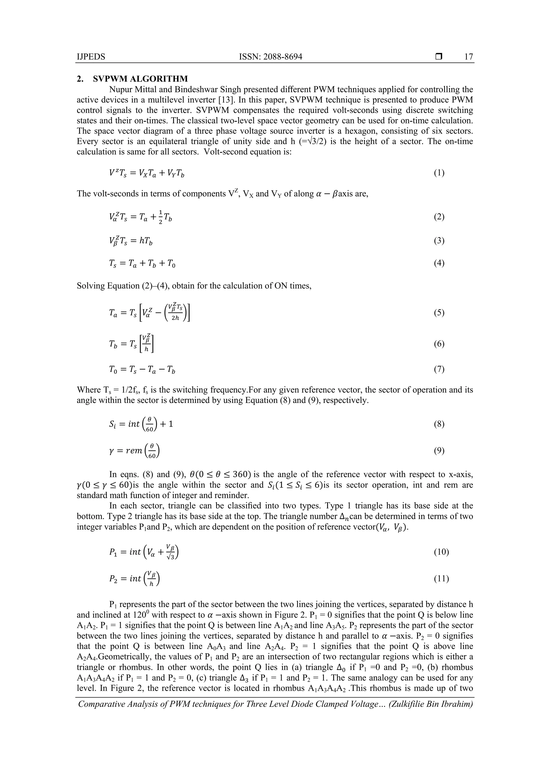 Comparative Analysis of PWM Techniques for Three Level Diode Clamped Voltage Source Inverter | PDF