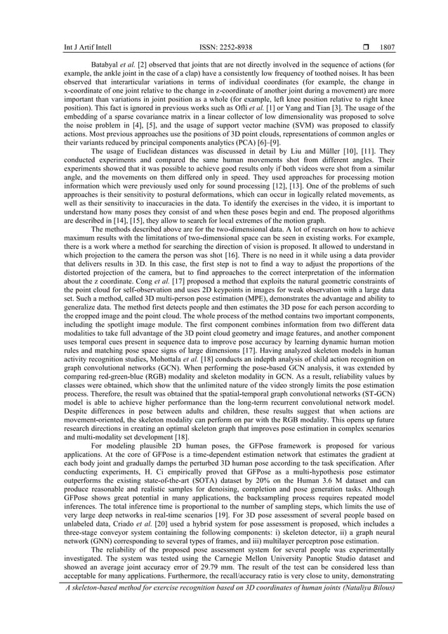 A skeleton-based method for exercise recognition based on 3D ...