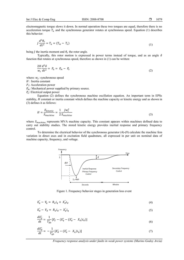 Frequency response analysis under faults in weak power systems | PDF