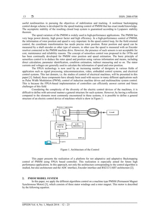 FPGA-Based Implementation Nonlinear Backstepping Control of a PMSM Drive | PDF