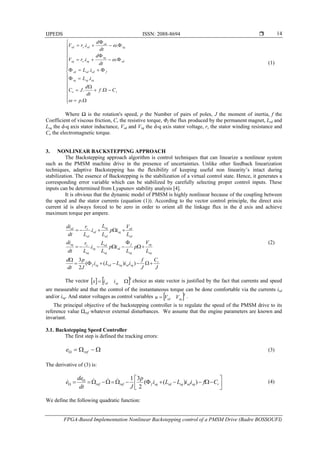 FPGA-Based Implementation Nonlinear Backstepping Control of a PMSM Drive | PDF