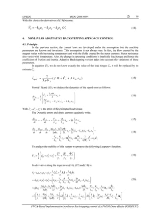 FPGA-Based Implementation Nonlinear Backstepping Control of a PMSM Drive | PDF