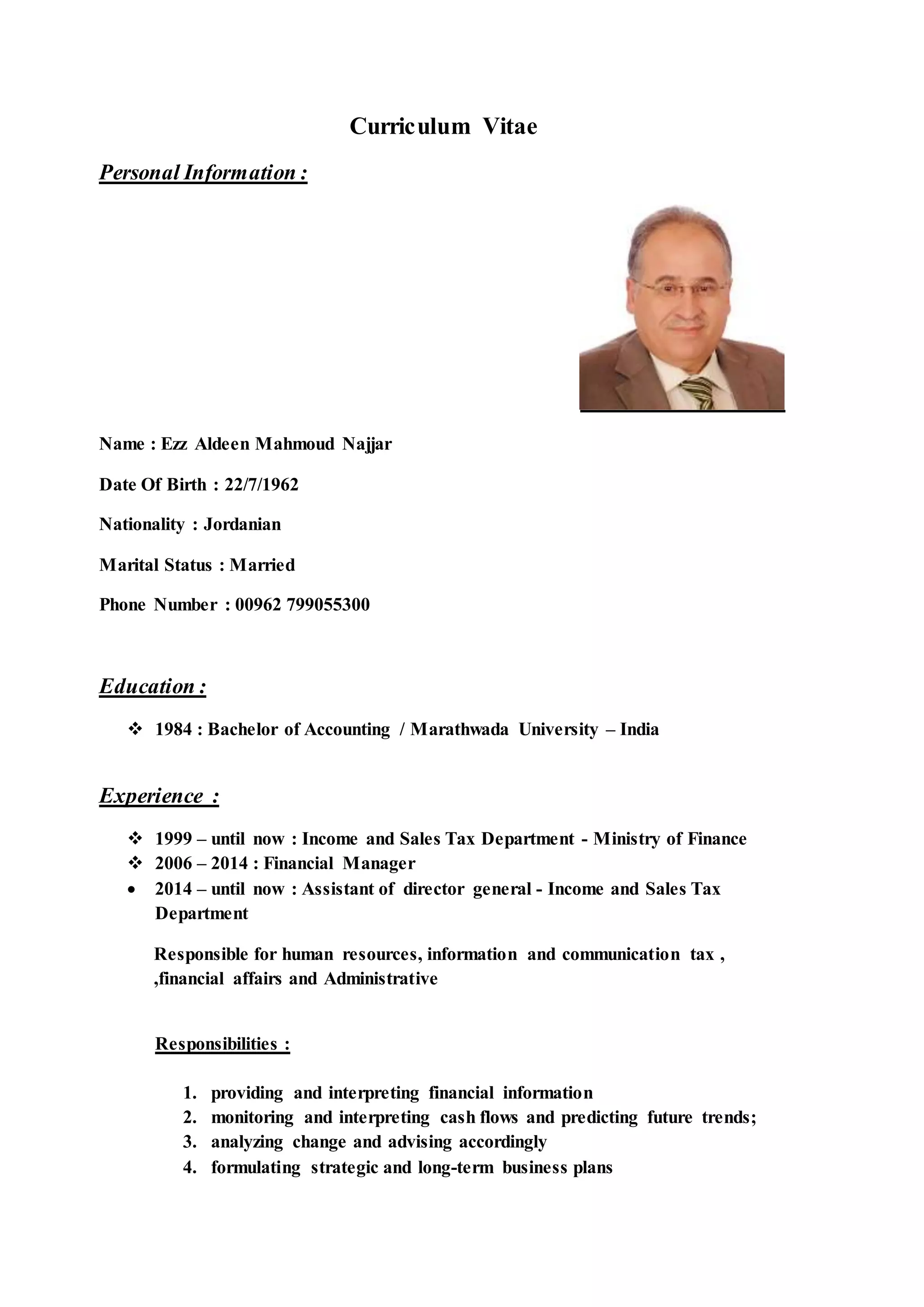 Ezz Al deen AL Najjar CV | PDF