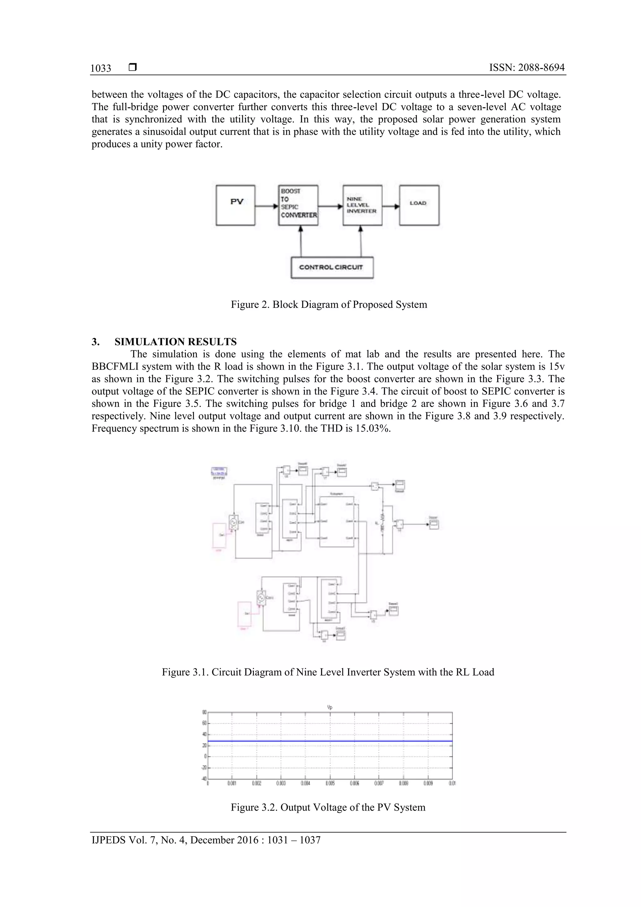 Hardware Implementation of Solar Based Boost to SEPIC Converter Fed Nine Level Inverter System | PDF