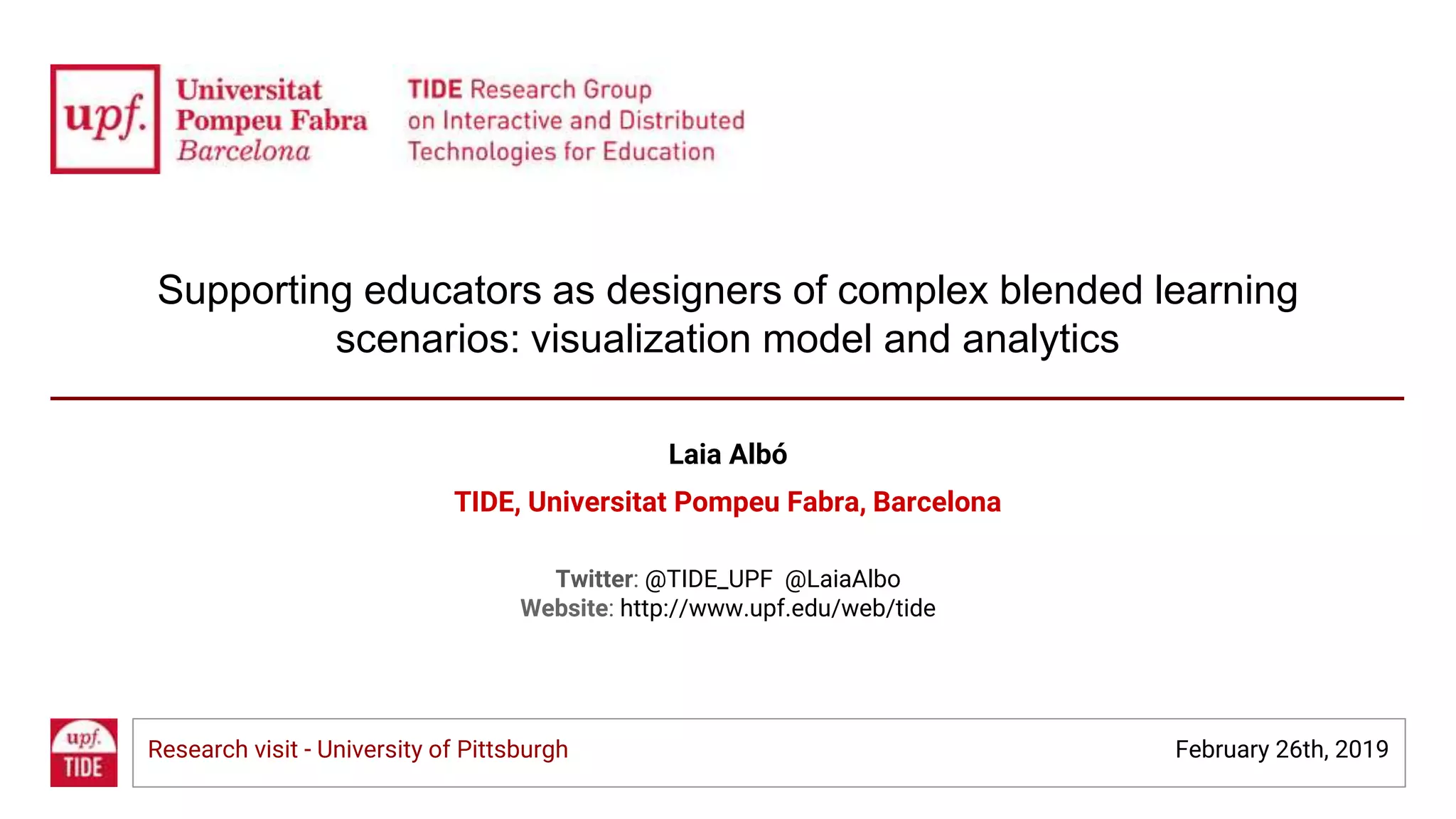 Supporting educators as designers of complex blended learning scenarios ...