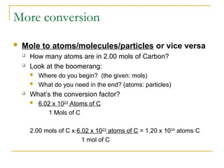 022712 Unit 7 Intro to mole conversions.ppt