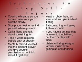 022808 Understanding Self Injury | PPT