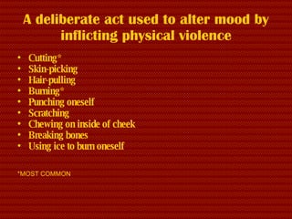 022808 Understanding Self Injury | PPT