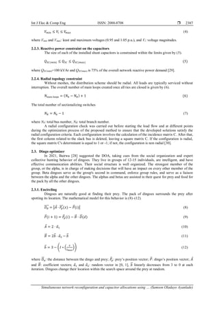 Simultaneous network reconfiguration and capacitor allocations using a novel dingo optimization ...