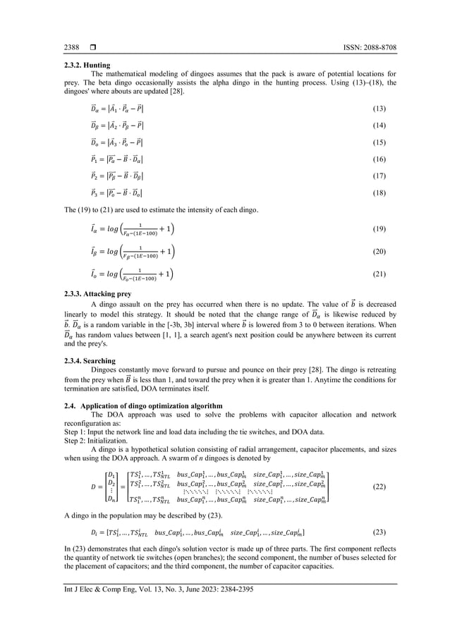 Simultaneous Network Reconfiguration And Capacitor Allocations Using A Novel Dingo Optimization