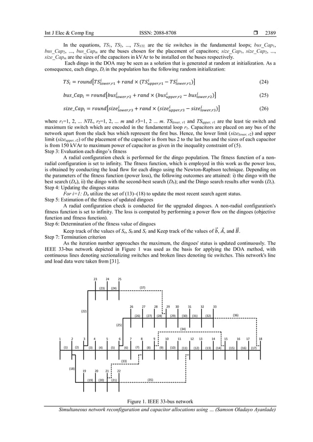 Simultaneous Network Reconfiguration And Capacitor Allocations Using A Novel Dingo Optimization 1968