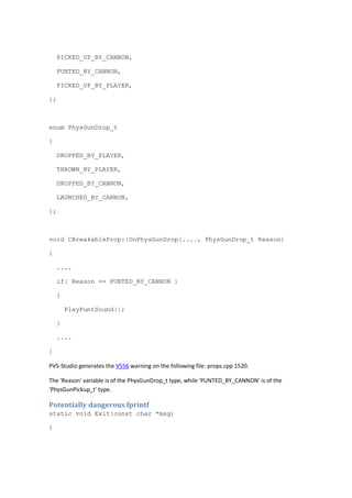 Checking the Source SDK Project | PDF